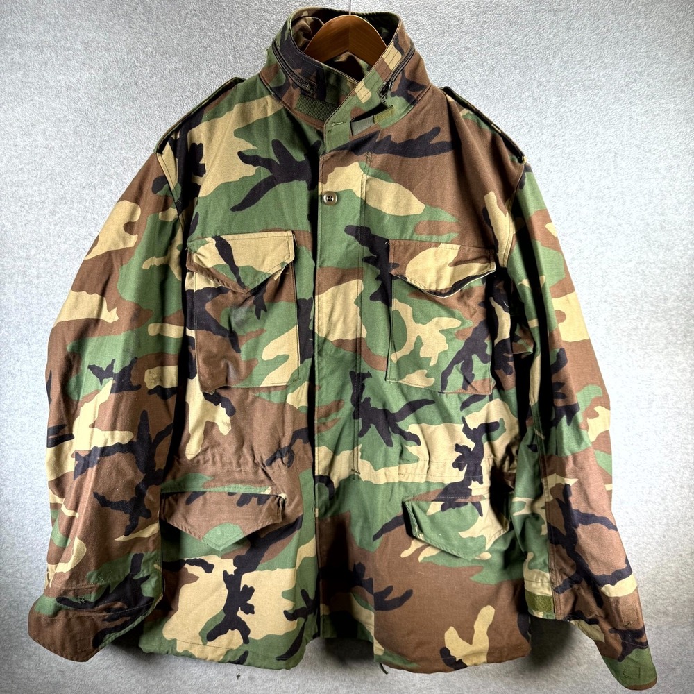 Usgi Military M65 Field Jacket Large Long Woodland Ca… - Gem